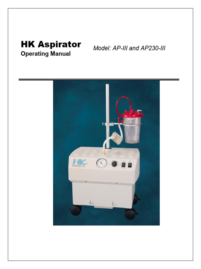 HK Surgical Aspiration Pump Operating Manual | PDF