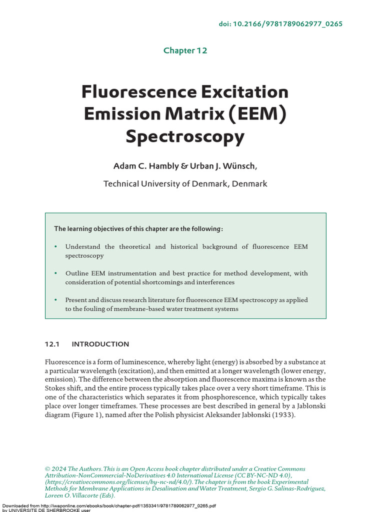 Fluorescence Excitation Emission | PDF
