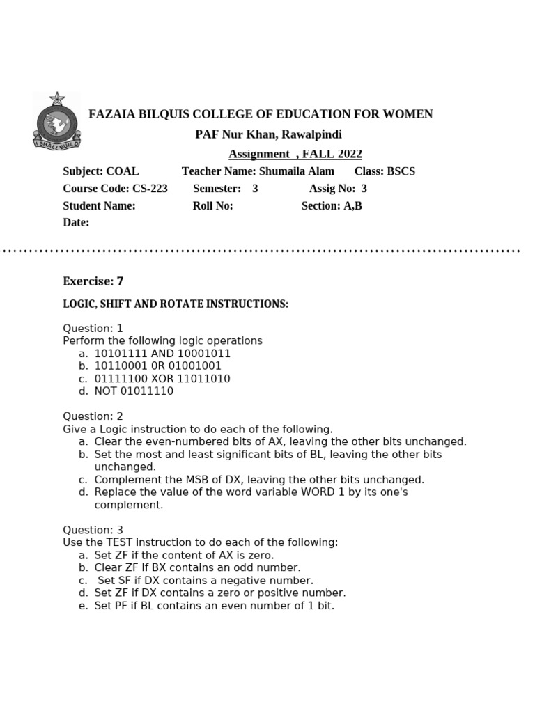 Coal Assignment Questions | PDF | Ascii | Theory Of Computation