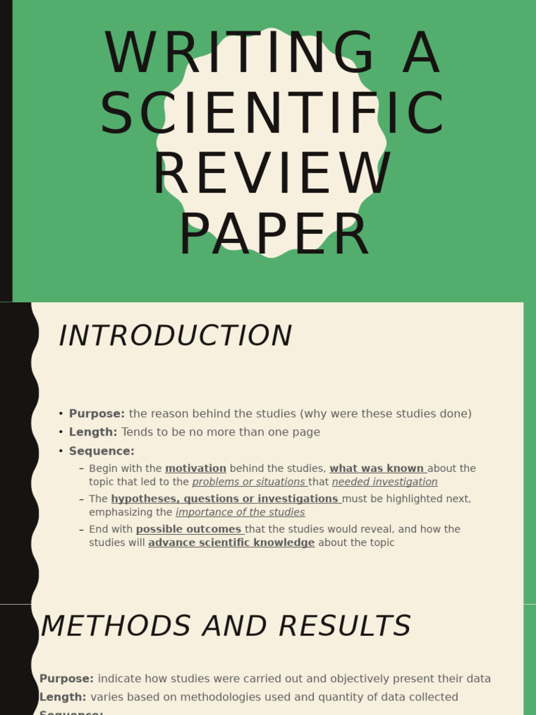 Writing A Scientific Review Paper | PDF