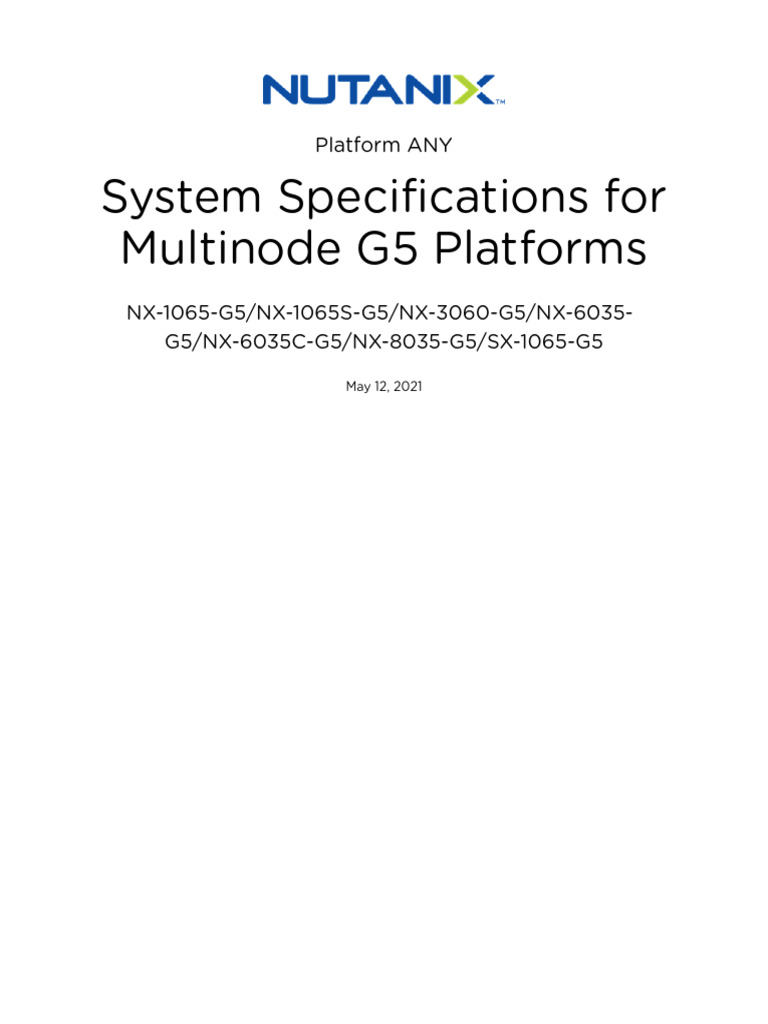 System Specs G5 Multinode | PDF