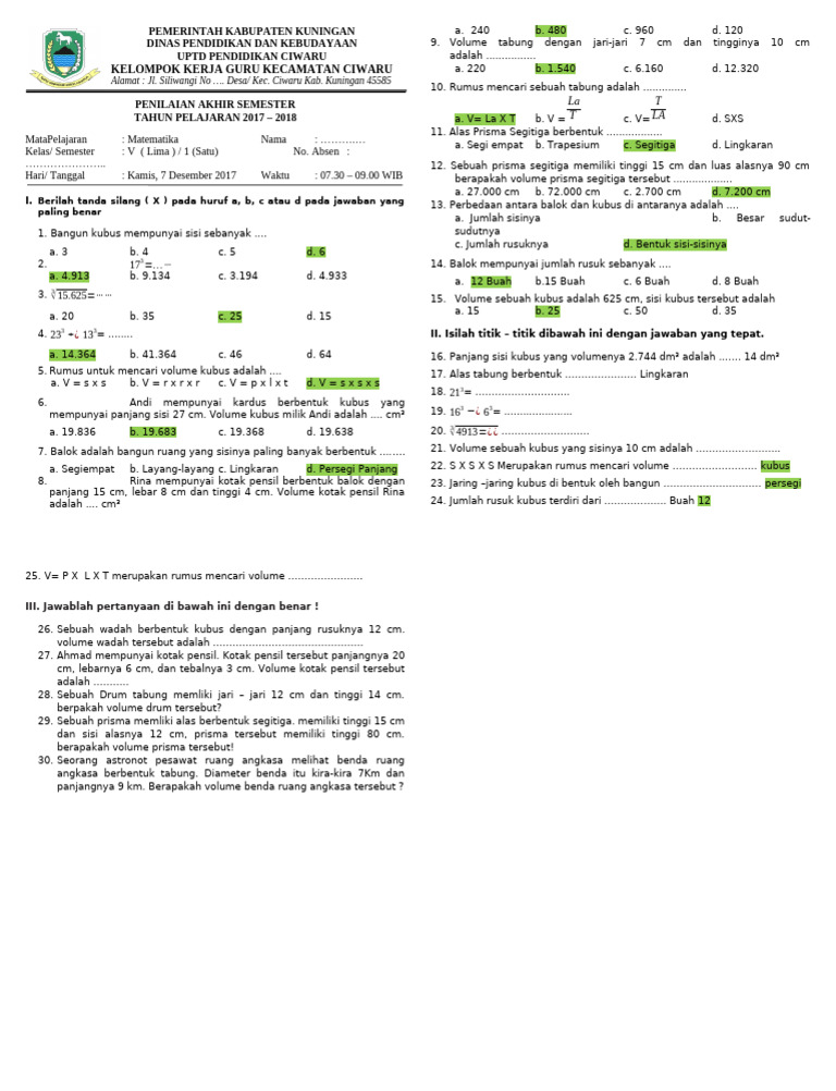 Matematika Kelas 4 Pdf