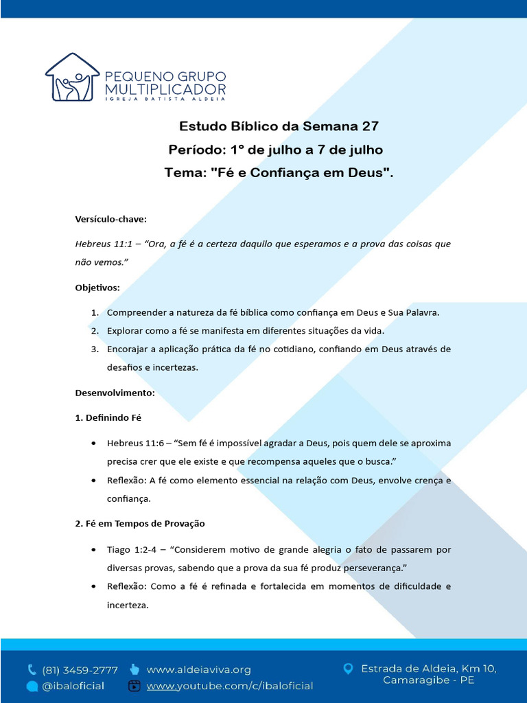 Trimestre Vida Cristã - PGM | PDF