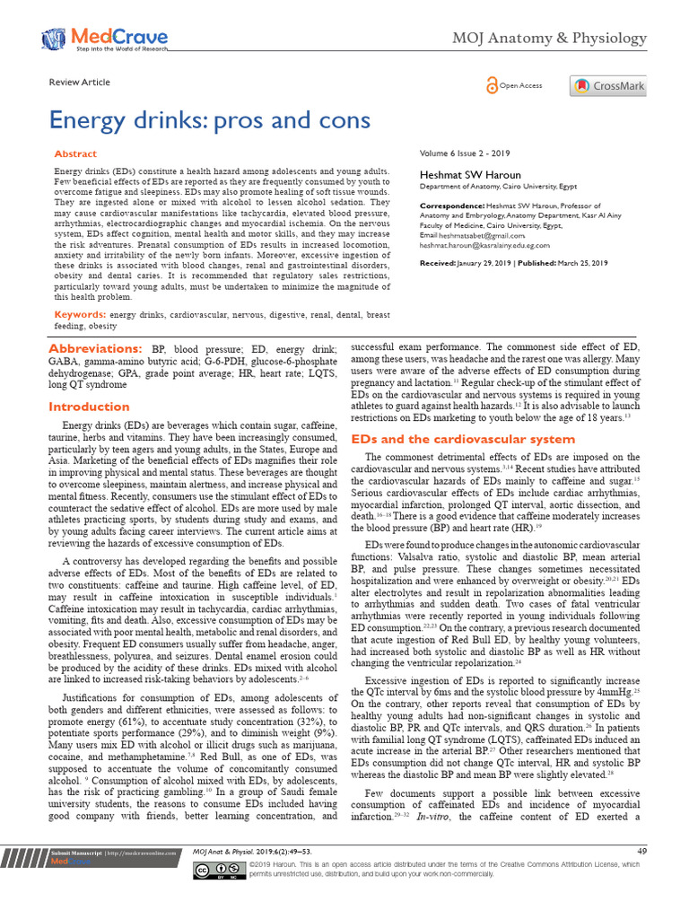 Energy Drinks Pros and Cons | PDF