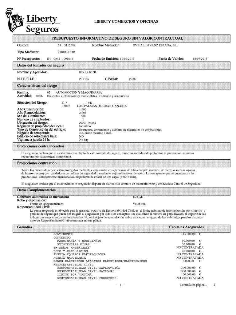 Proyecto Liberty Seguro Local | PDF