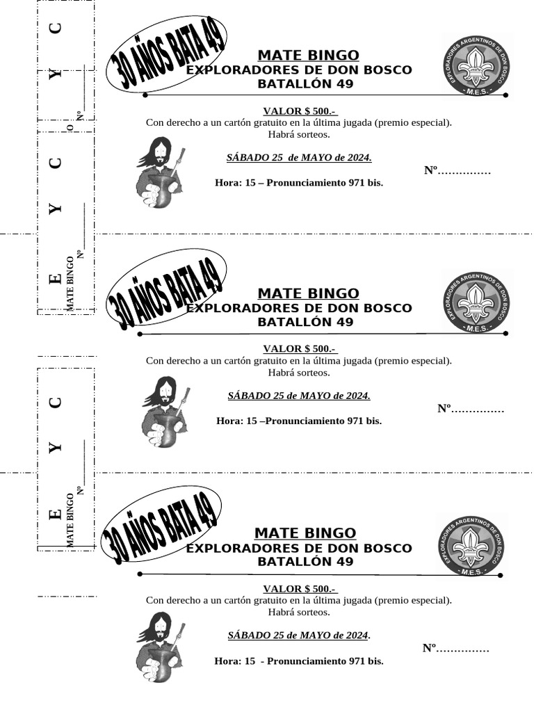 MATE BINGO 25 Mayo | PDF