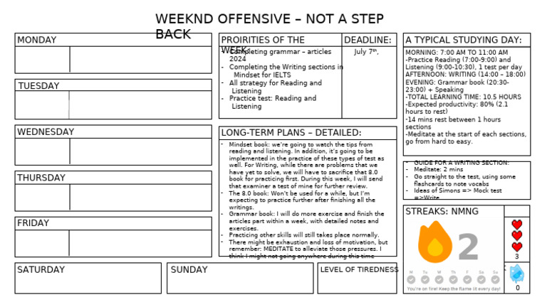 My Weekly Planner | PDF