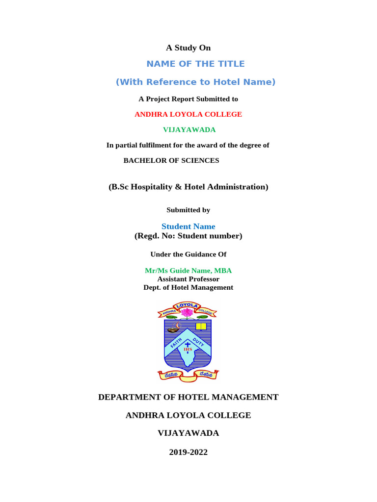 Hotel Management Project Report 2022 | PDF