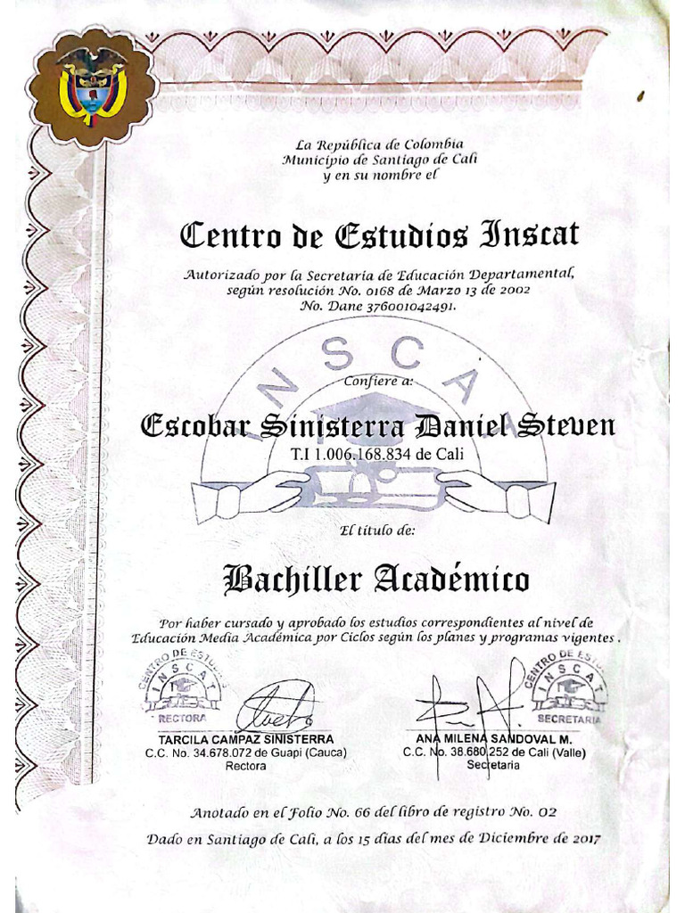 Titulo Bachiller - 01 | PDF