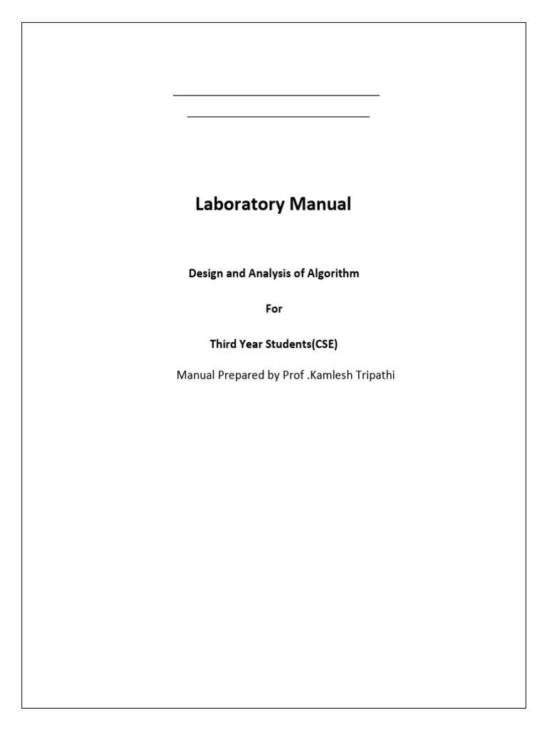 Daa Lab Manual | PDF