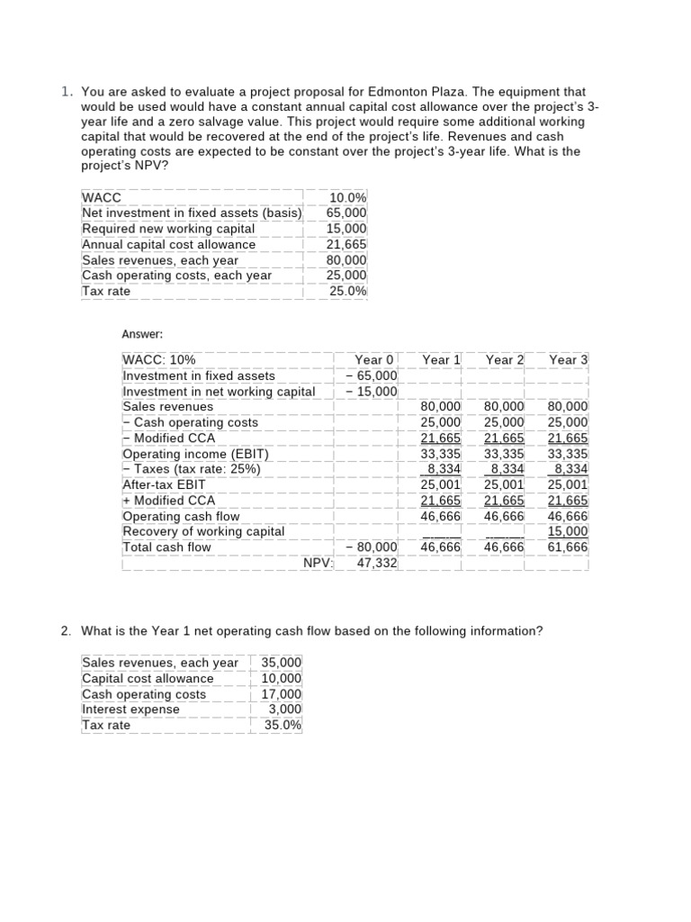 Practice Questions - Chapter 11 - New | PDF | Net Present Value | Business