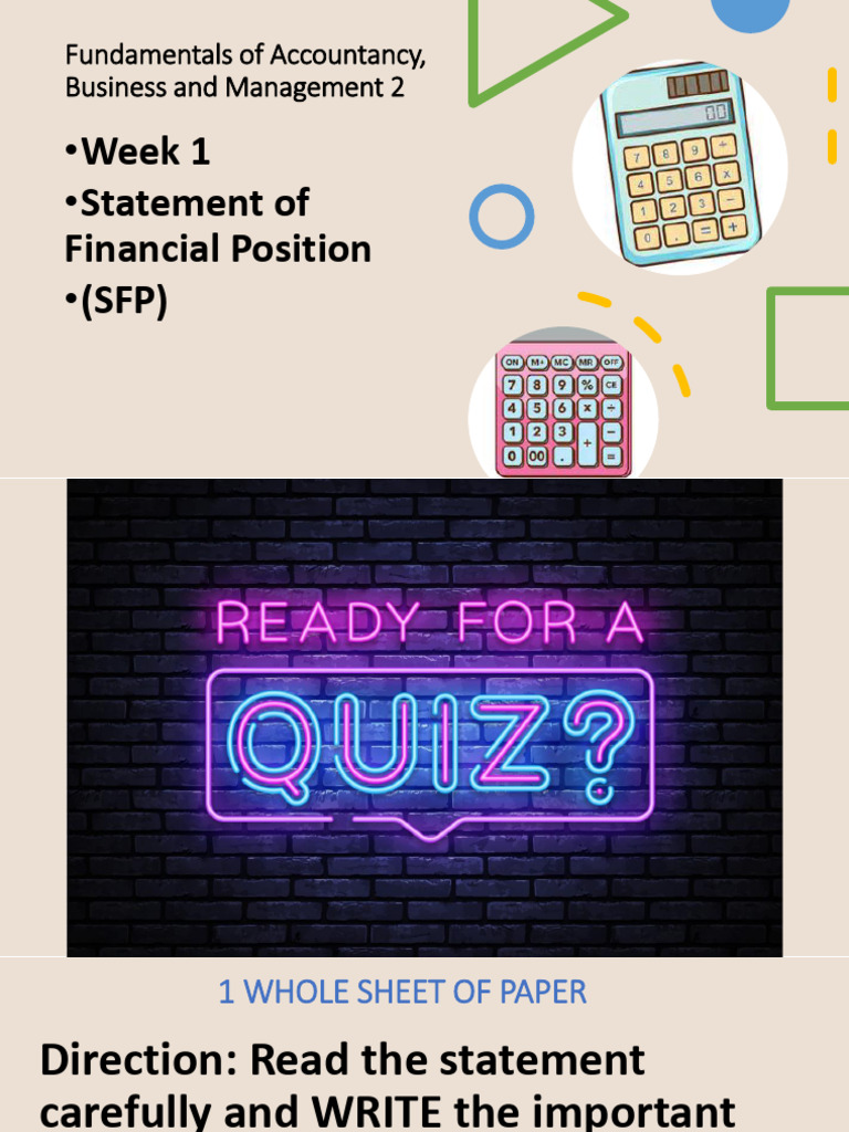 Q1 Week1 SFP Quiz No.1 | PDF
