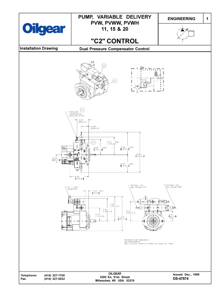 Hydraulic Pump With Compensator 9FA | PDF