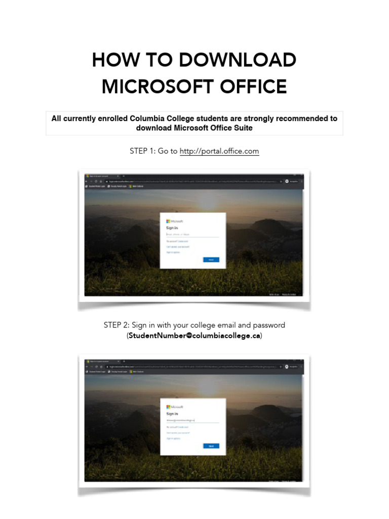 For Students HOW TO DOWNLOAD MICROSOFT OFFICE SUITE - OFFICE 365 | PDF