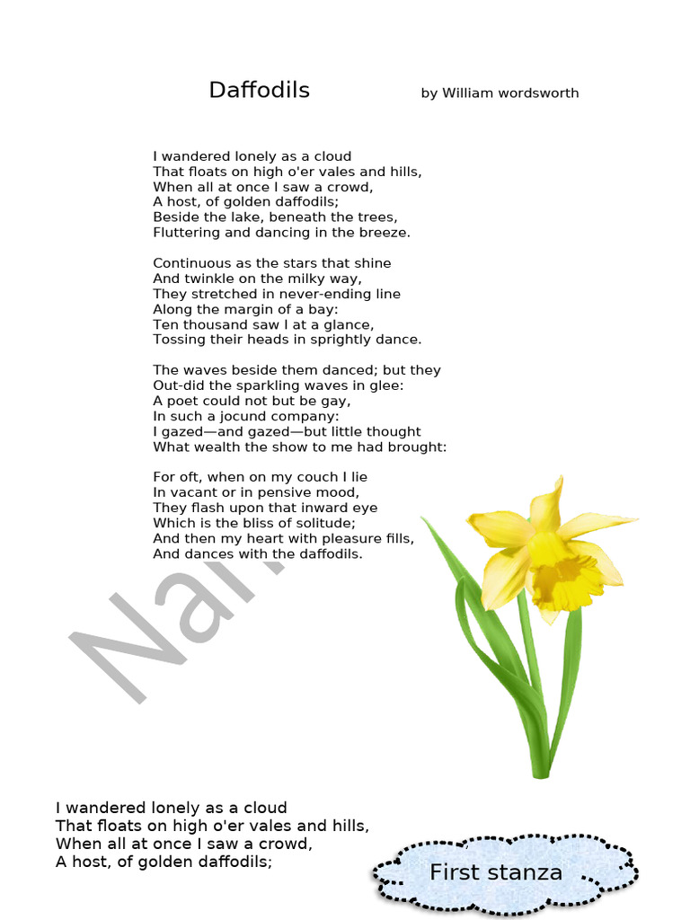 Daffodils by William Wordsworth | PDF