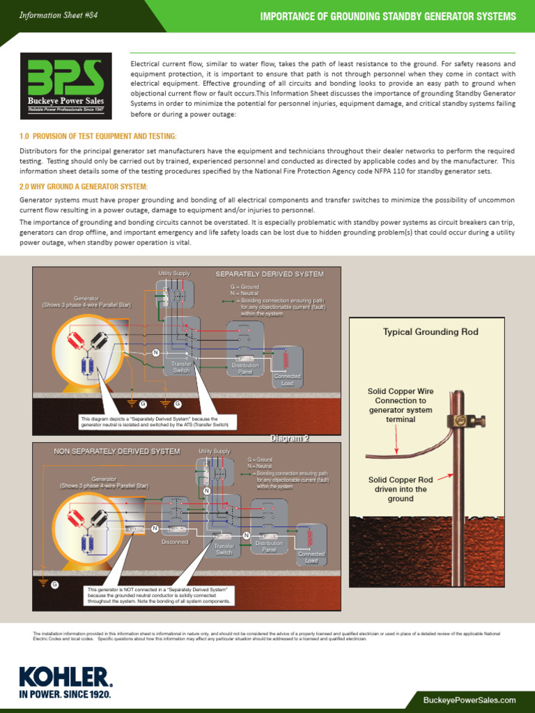 BPS 84 Importance Grounding Generators | PDF | Electrical Wiring ...