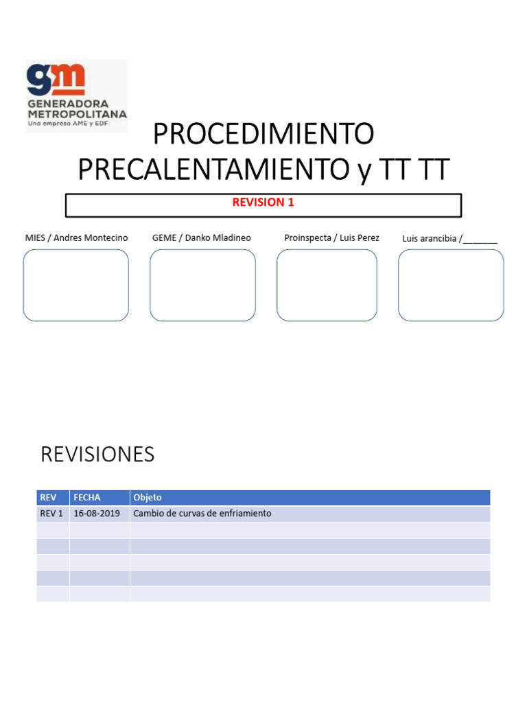 TT TT Procedimiento - rev 1 | PDF
