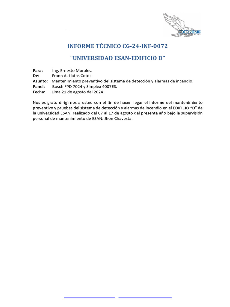 Cg-24-Inf-0072 Informe - Edificio D | PDF