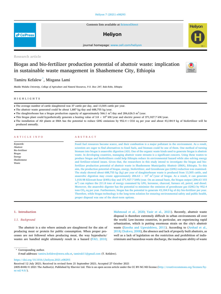 Kefyalew Tamiru | PDF