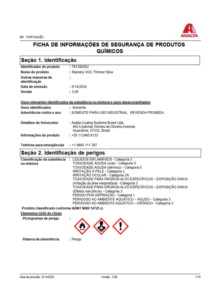 T81392002 - Standox VOC Thinner Slow | PDF