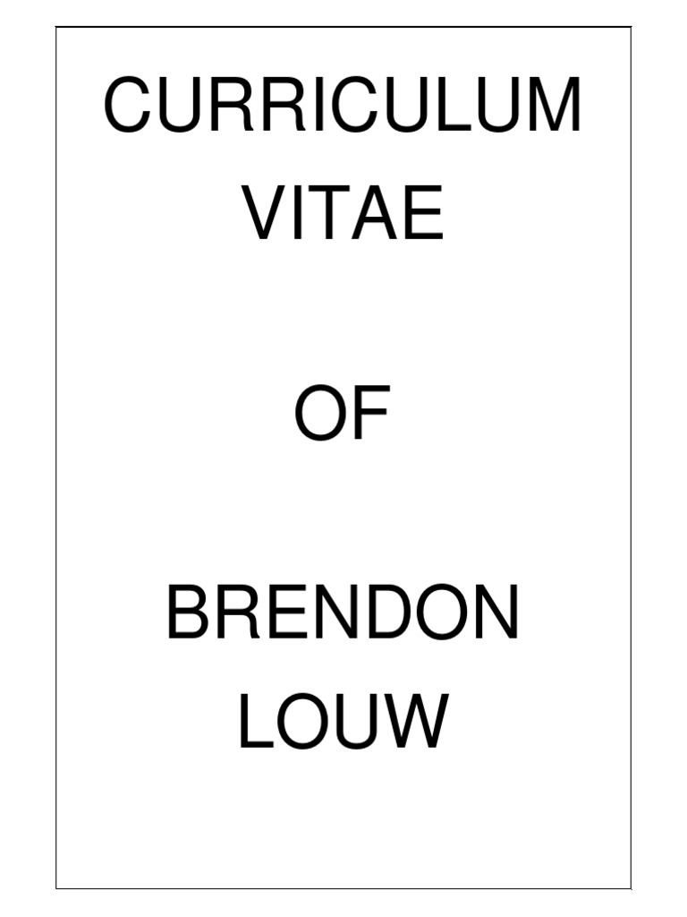 CV Updated Brendon Louw_230823_071236 | PDF