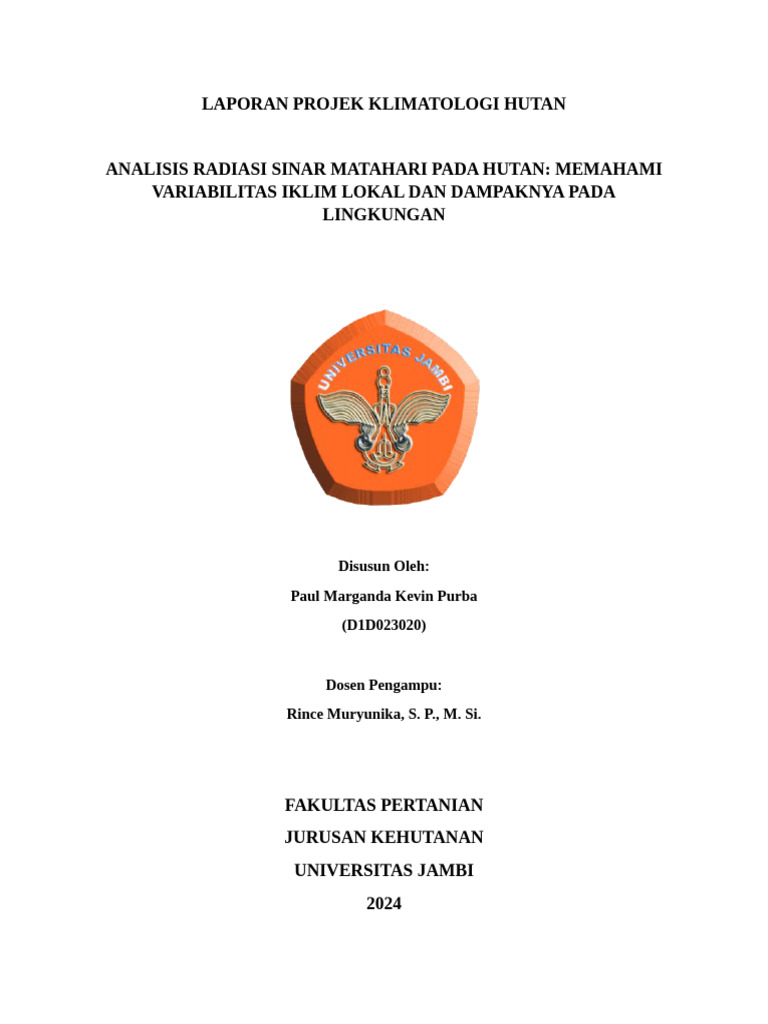 Laporan Projek Klimatologi | PDF | Wellness