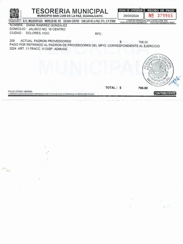 Refrendo Diana Ramirez 2024 | PDF