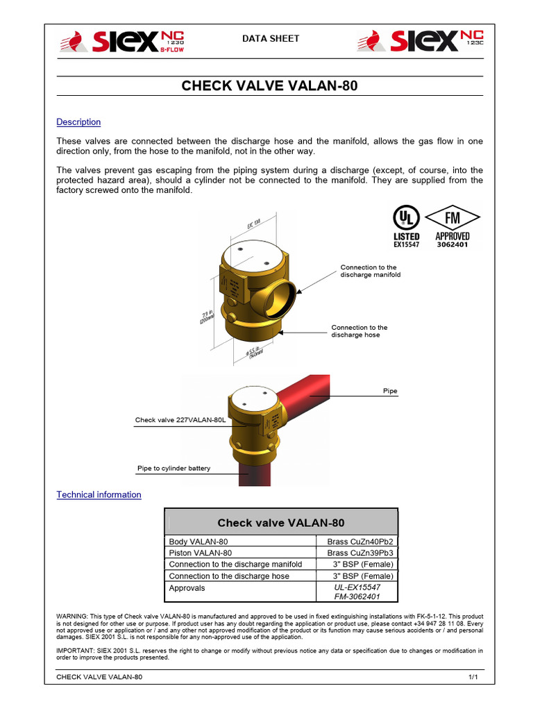 Check valve VALAN-80_Rv03 | PDF
