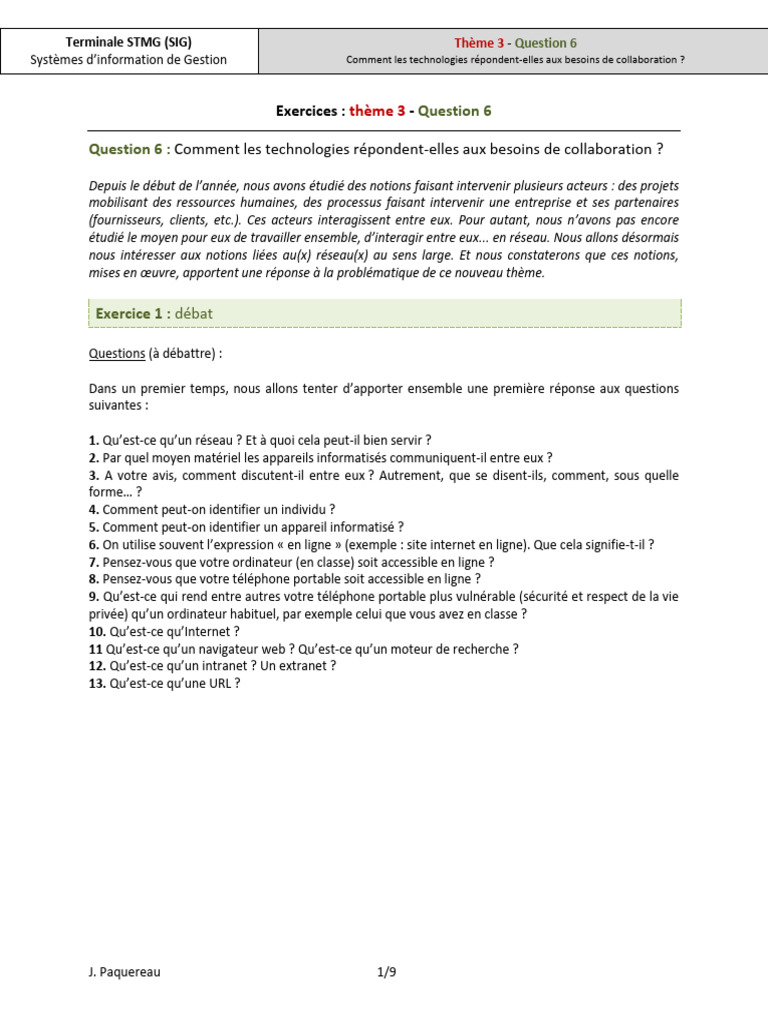 Exercices - Q6 | PDF