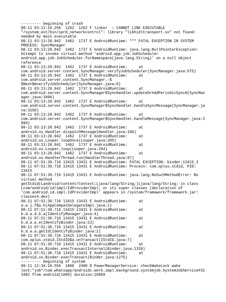 Standby Android Log 2024 0811 124708 | PDF