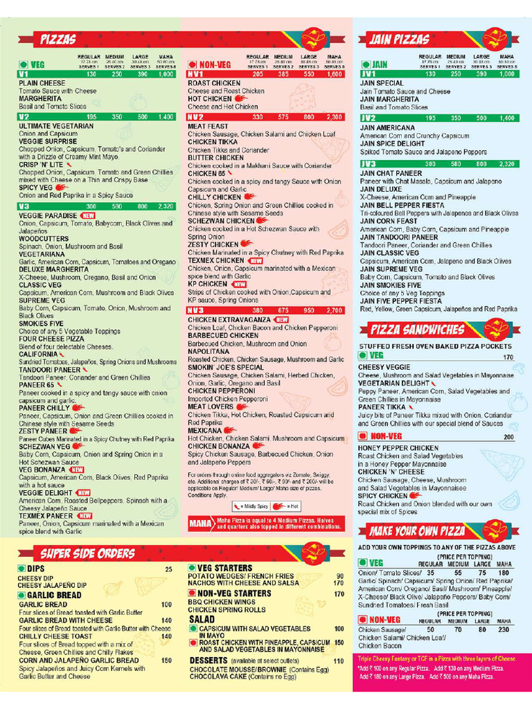 Restaurant Menu No Pork | PDF