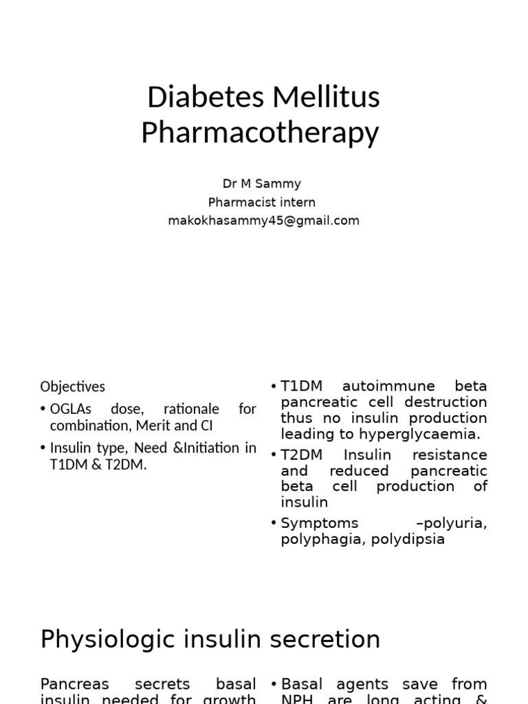 Pharmacotherapy of Diabetes | PDF | Insulin | Wellness