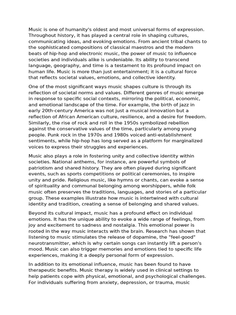 The Power Music | PDF | Emotions | Psychology