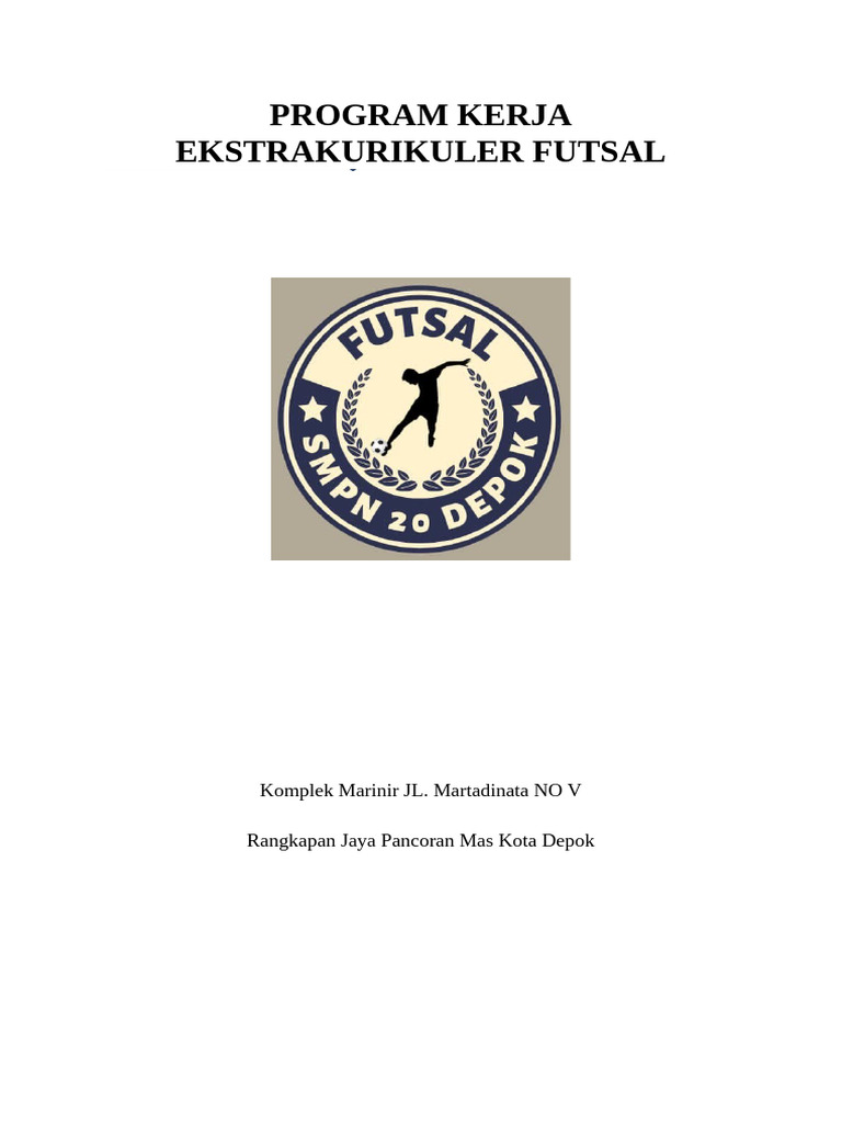 Program Kerja Ekstrakurikuler FUTSAL | PDF