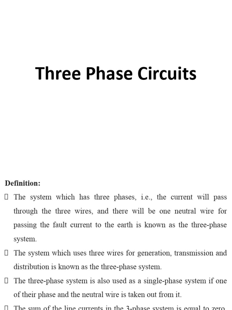Chapter - 6 (Three Phase) | PDF