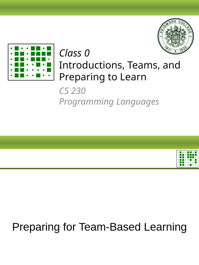 CS230 Class00 TeamBasedLearning | PDF