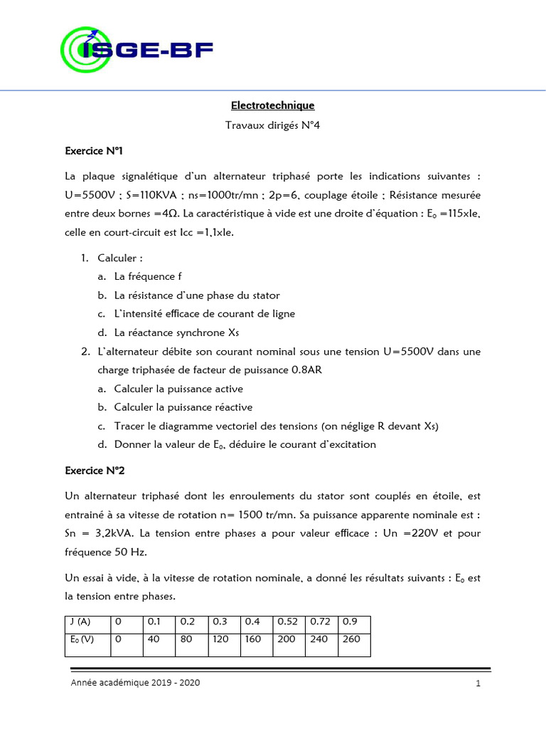 TD4.Machine Synchrone | PDF
