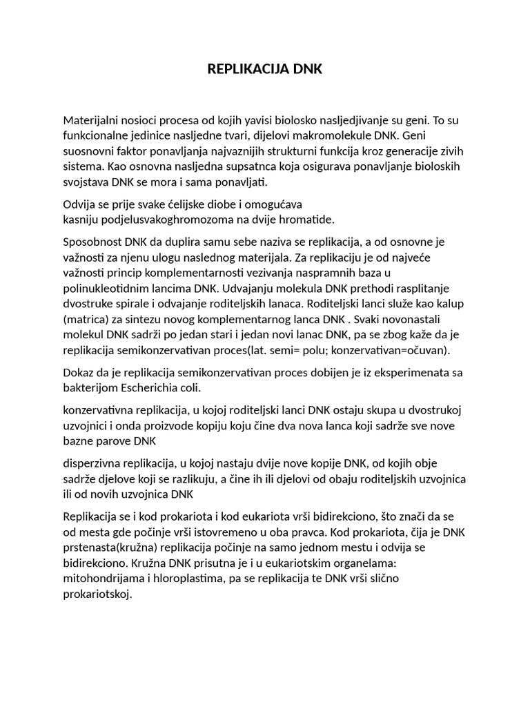 Replikacija DNK | PDF
