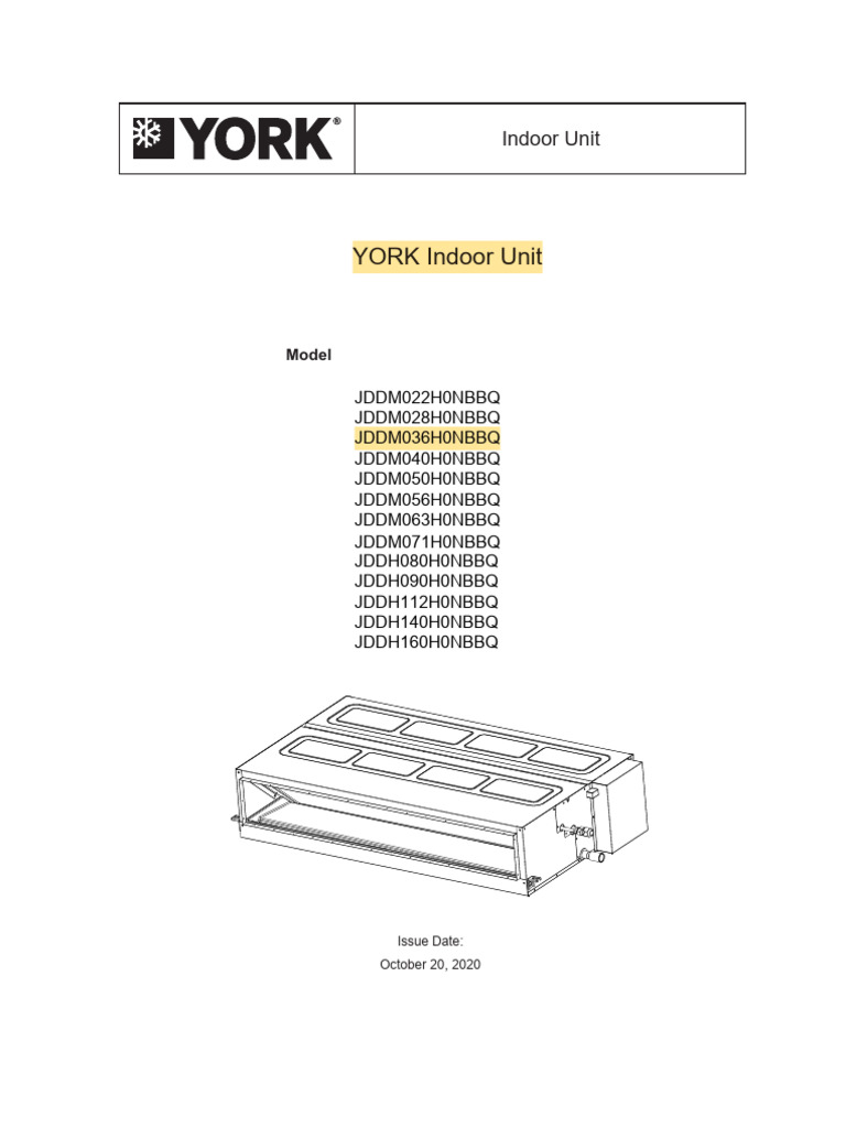 4 VRF York 12.3MBH - JDDM036H0NBBQ | PDF