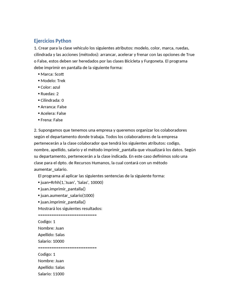 Ejercicios Python | PDF