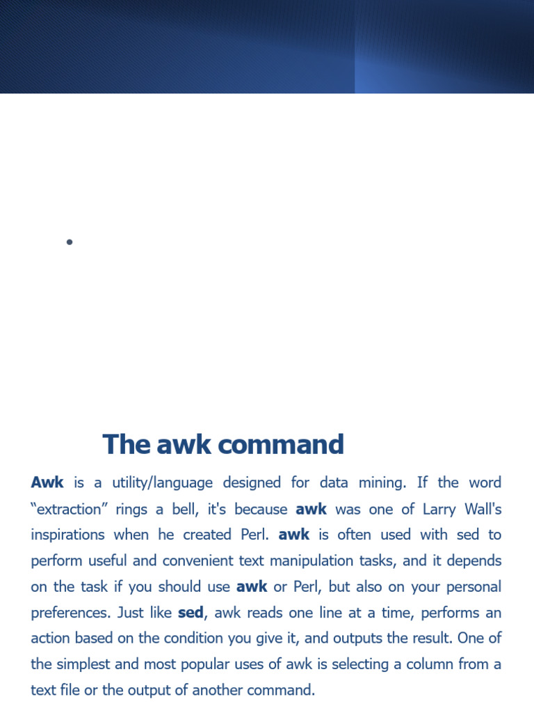 AWK Commands-Examples | PDF