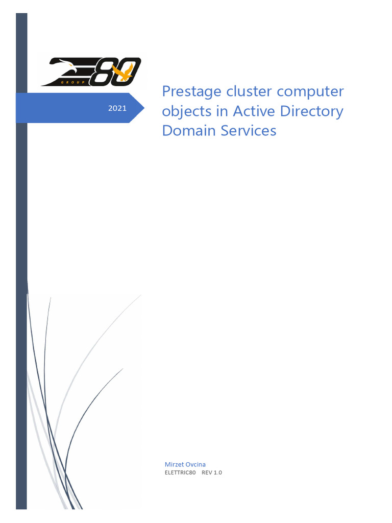 Prestage Cluster Computer Objects in Active Directory Domain Services | PDF