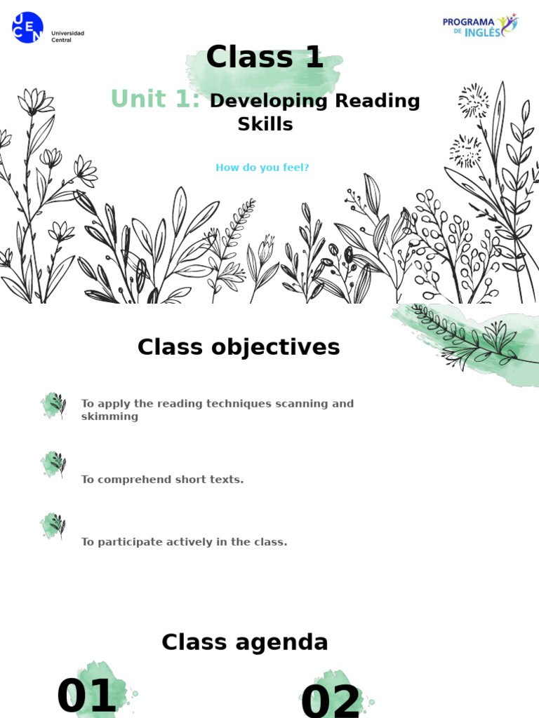 Class 1 - Unit 1 | PDF