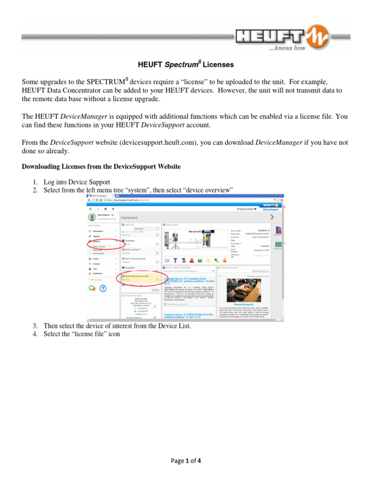 HEUFT Spectrum II Licenses | PDF