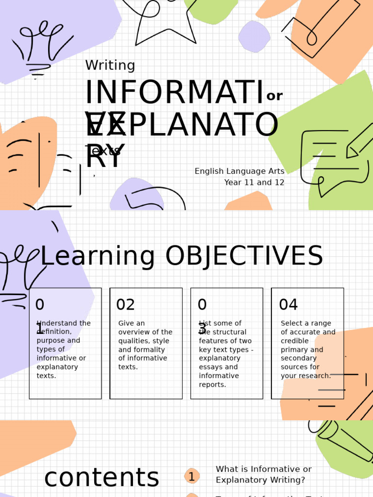 Writing Informative or Explanatory Texts English Presentation in ...