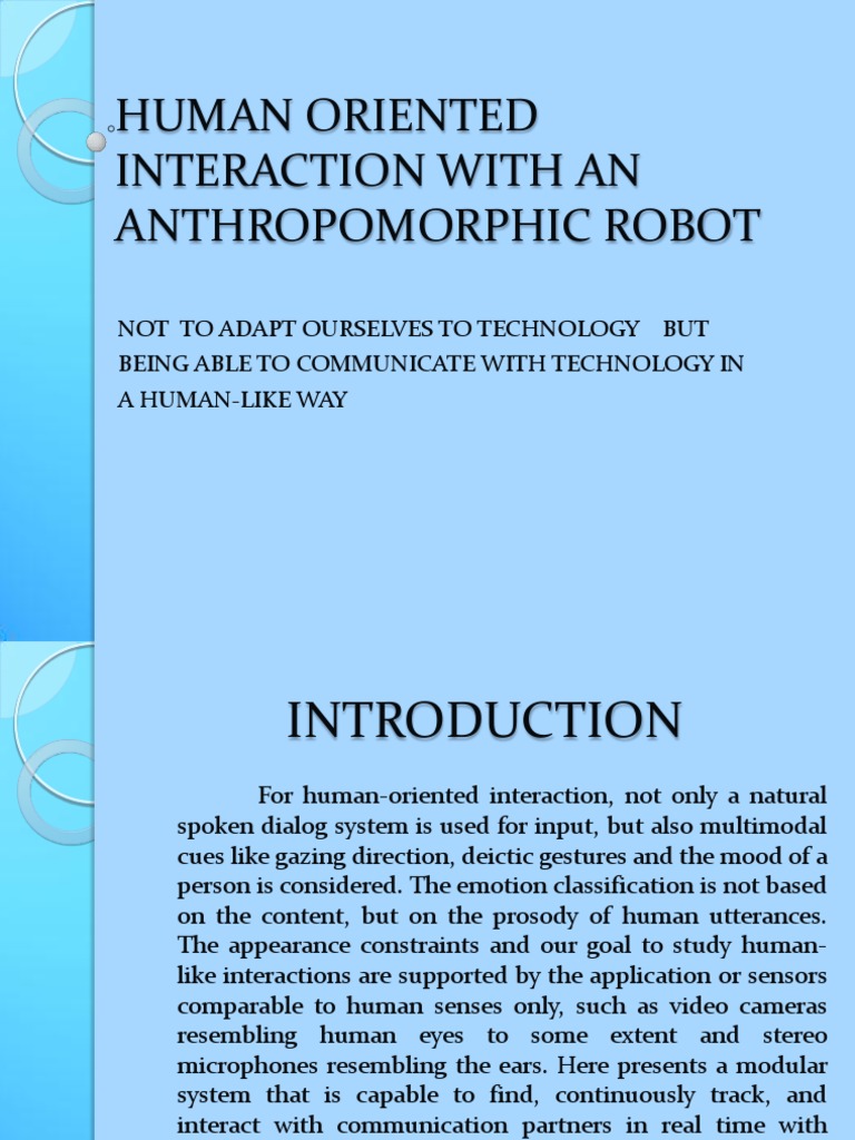 Human Robot Interaction | PDF | Gesture | Modularity