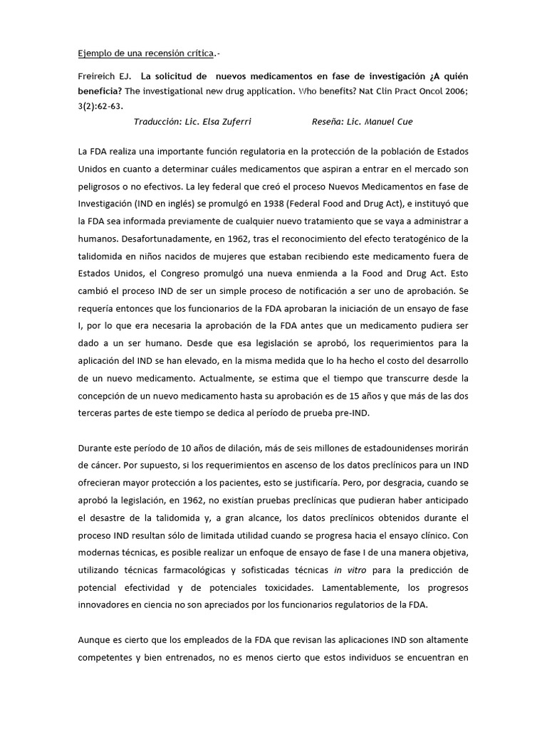 Ejemplo de Recension Critica | PDF