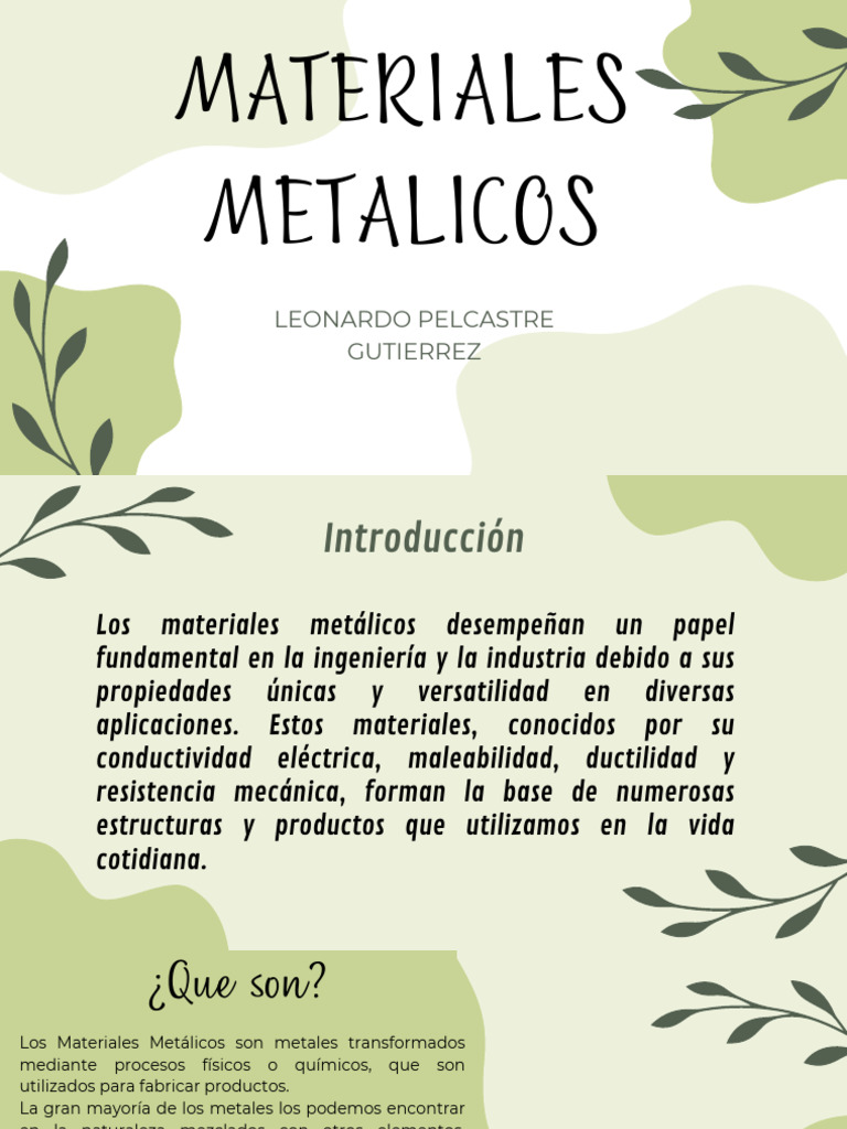 Presentación Materiales Metalicos | PDF