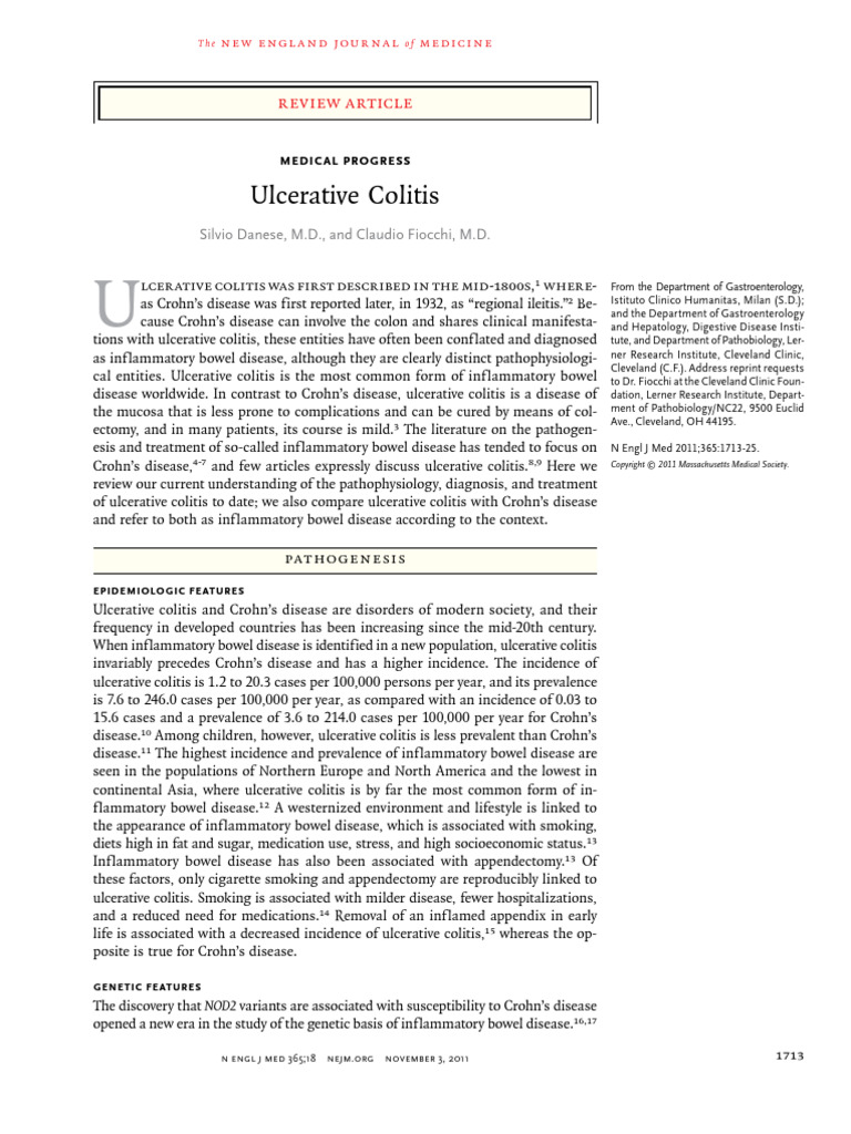 Ulcerative Colitis Nejm 2011 | PDF