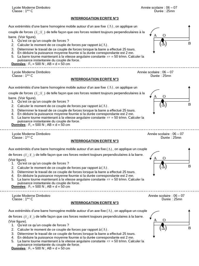 INTERRO N°3 PC - New1 | PDF